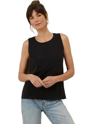 PACT Organic Cotton Softspun High Neck Tank - Black