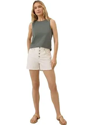 PACT Organic Cotton Softspun High Neck Tank Castor Green