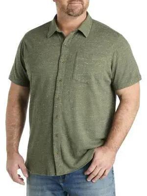 Lucky Brand Big & Tall Knit Sport Shirt - Thyme