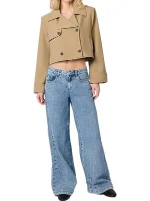 WeWoreWhat Cropped Trench Coat - Soft Brown