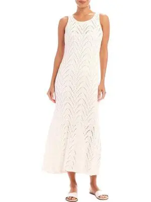 Karen Kane Openwork Midi Dress - Off White