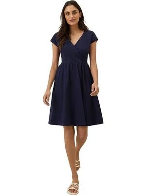 PACT Fit & Flare Crossover Dress Eclipse