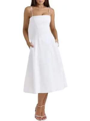 HOUSE OF CB HOUSE OF CB Dolly Seamed Cotton Twill Sundress