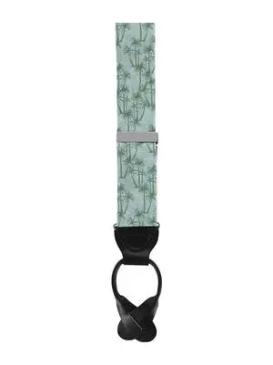 Trafalgar Nohea Palm Tree Linen Blend Button End Suspenders - Green