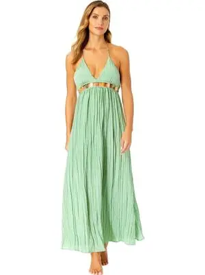 ANNE COLE V-neck Maxi Dress - Basil