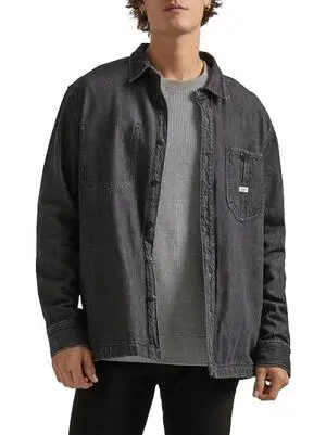LEEM Denim Overshirt - Grey Black