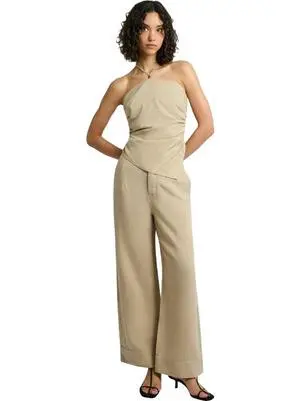 Onia Air Linen Asymmetrical Halter Top - Jute
