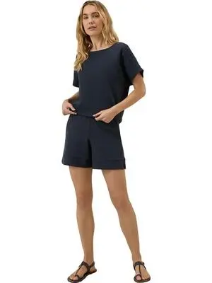 PACT Organic Cotton Airplane Pull On Short - Midnight Blue