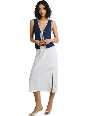 Onia Air Linen Midi Skirt - White