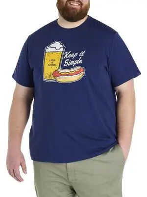 LIFE IS GOOD Big & Tall Keep It Simple Graphic Tee - Navy