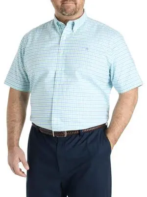 B+T ESSENTIALS FIT BY DXL Big & Tall Non-iron Gingham Sport Shirt - Bermuda Ging