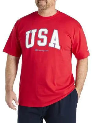 Champion Big & Tall Usa Americana Graphic Tee Red