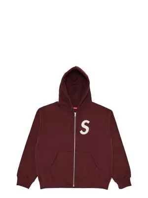 Supreme Supreme S Logo Zip Up Hooded Sweatshirt Red
