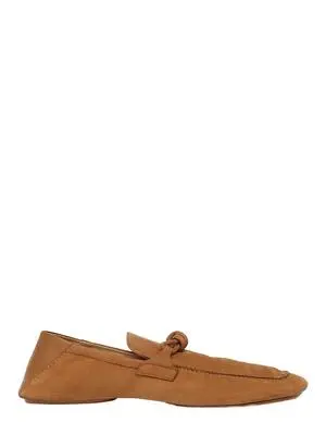 Bottega Veneta Daddy Nubuck Collapsible-Heel Loafers Mire