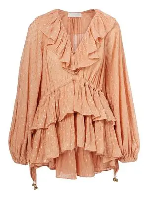 Zimmermann Rhiannon Ruffled Blouse - Pink