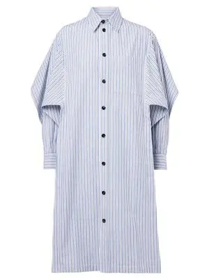 Bottega Veneta Striped Cotton Shirt Dress - White