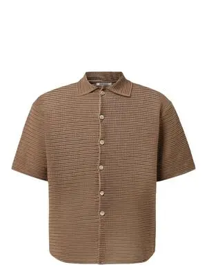 Auralee Knitted Cotton Mesh Shirt - Brown