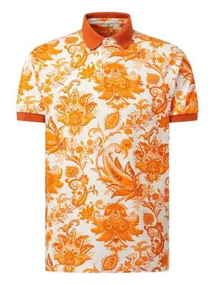 Etro Etro Paisley Cotton Polo Shirt Orange