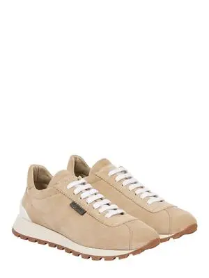 Brunello Cucinelli Monili Suede Sneakers - Beige