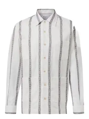 Brunello Cucinelli Striped Cotton Shirt - White