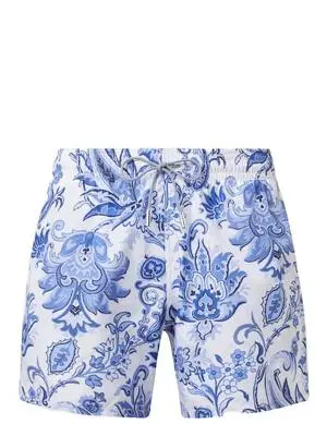 Etro Paisley Print Swim Trunks - Blue