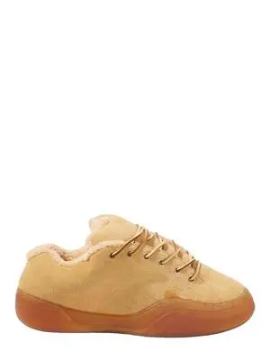 ERL Sand Vamp Shearling-lined Suede Sneakers - Beige