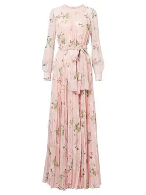 Erdem Floral Pleated Gown - Pink
