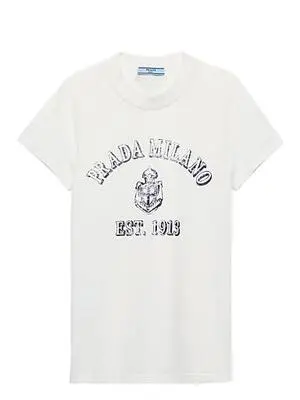 Prada Logo-print Cotton-jersey T-shirt - White