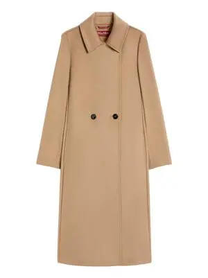 Max Mara Wool Broadcloth Robe Coat - Camel