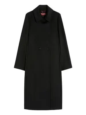 Max Mara Wool Broadcloth Robe Coat - Black