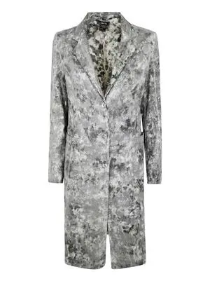 Avant Toi Lurex Abstract-print Coat - Grey