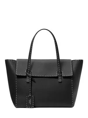 Michael Kors Sophia Pebbled Leather Satchel - Black