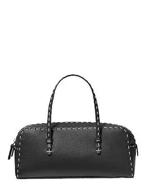 Michael Kors Roberta Pebbled Leather Satchel - Black