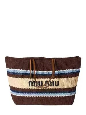 Miu Miu Crochet Tote Bag - Brown