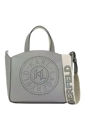 Karl Lagerfeld Karl Lagerfeld Small K/Circle Perforated Tote Bag Grey