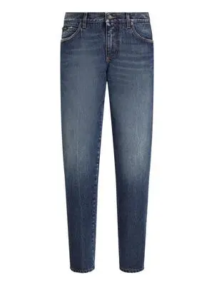 Dolce & Gabbana Regular-fit Jeans With Logo Tag - Multicolor