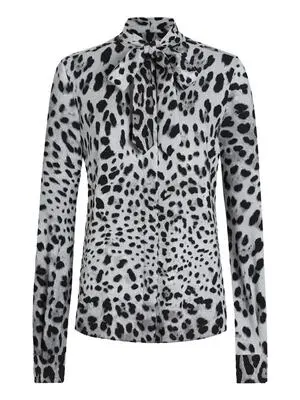 Dolce & Gabbana Leopard- Charmeuse Shirt - Print