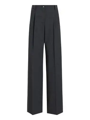 Dolce & Gabbana Wool Wide Leg Trousers - Grey