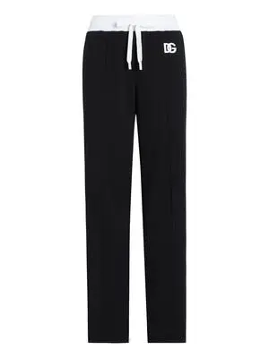 Dolce & Gabbana Triacetate Jogging Pants With Dg Logo Embroidery - Black