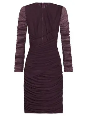Dolce & Gabbana Short Tulle Dress With Draping - Purple