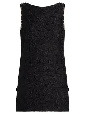 Dolce & Gabbana Floral Quilted Jacquard Sack Dress - Black