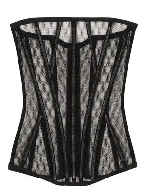 Dolce & Gabbana Mesh Tulle Corset - Black
