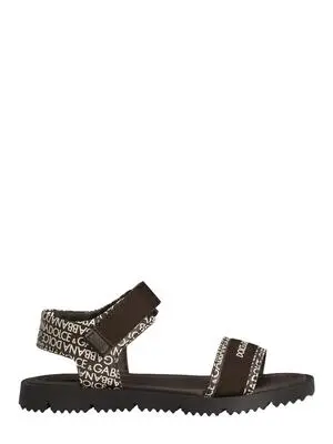 Dolce & Gabbana Calfskin Logo Sandals - Brown