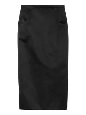 N°21 Satin Midi Skirt - Black