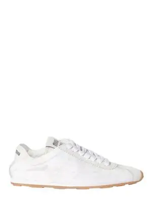 Miu Miu Plume Lace-up Sneakers - White