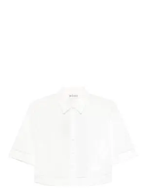 RÓHE Ladder-embroidered Poplin Shirt - White