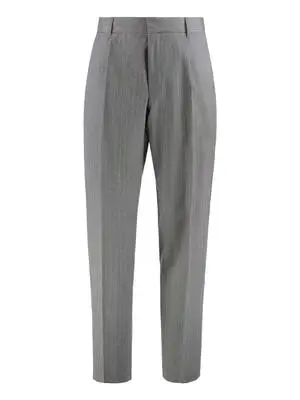 BOSS Pinstripe Tailored Trousers - Grey