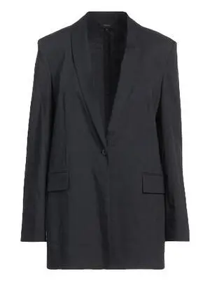 Theory Single-Breasted Blazer In Linen Blend Grey