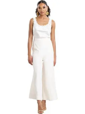 Natori Couture Habotai Palazzo Silk Pants - White