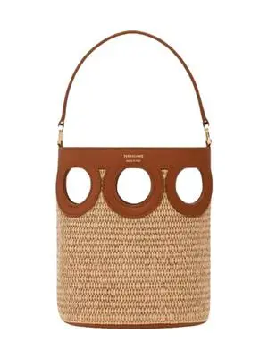 FERRAGAMO Gancini Outline Bucket Bag Xs - Natural